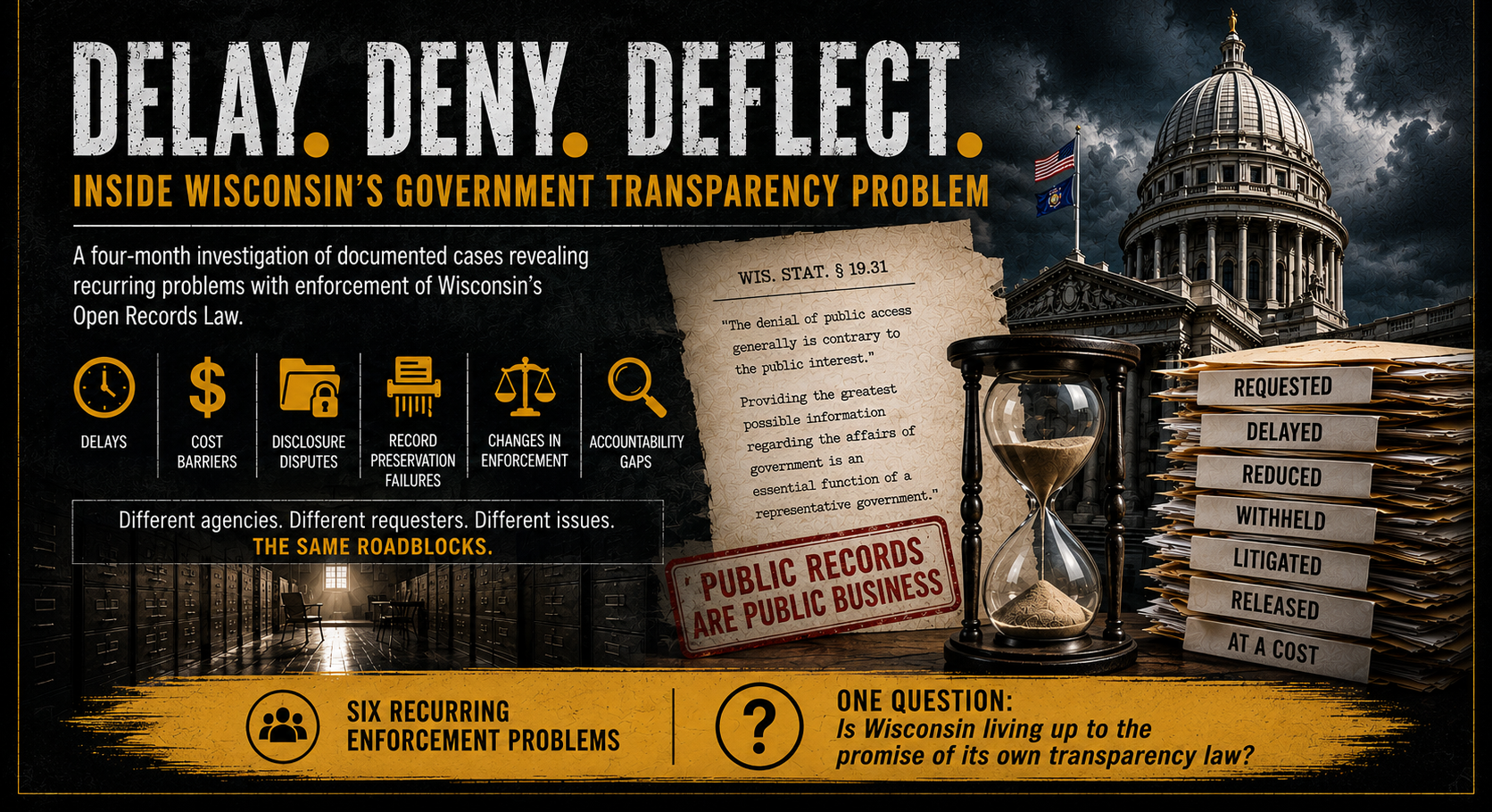 Delay, Deny, Deflect: Inside Wisconsin’s Government Transparency Problem